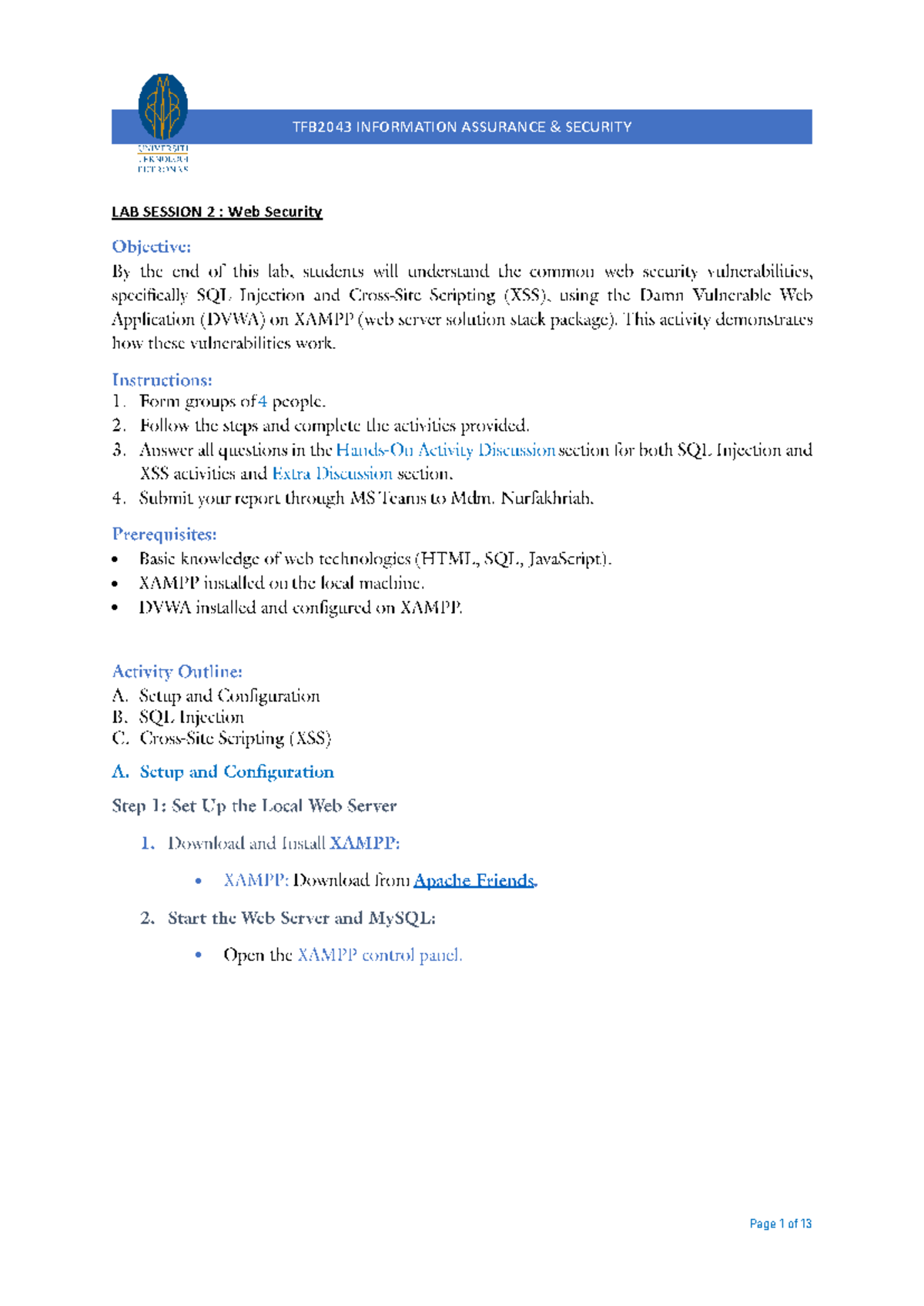 TFB 2043 IAS LAB Session 02 - Web Security - LAB SESSION 2 : Web ...