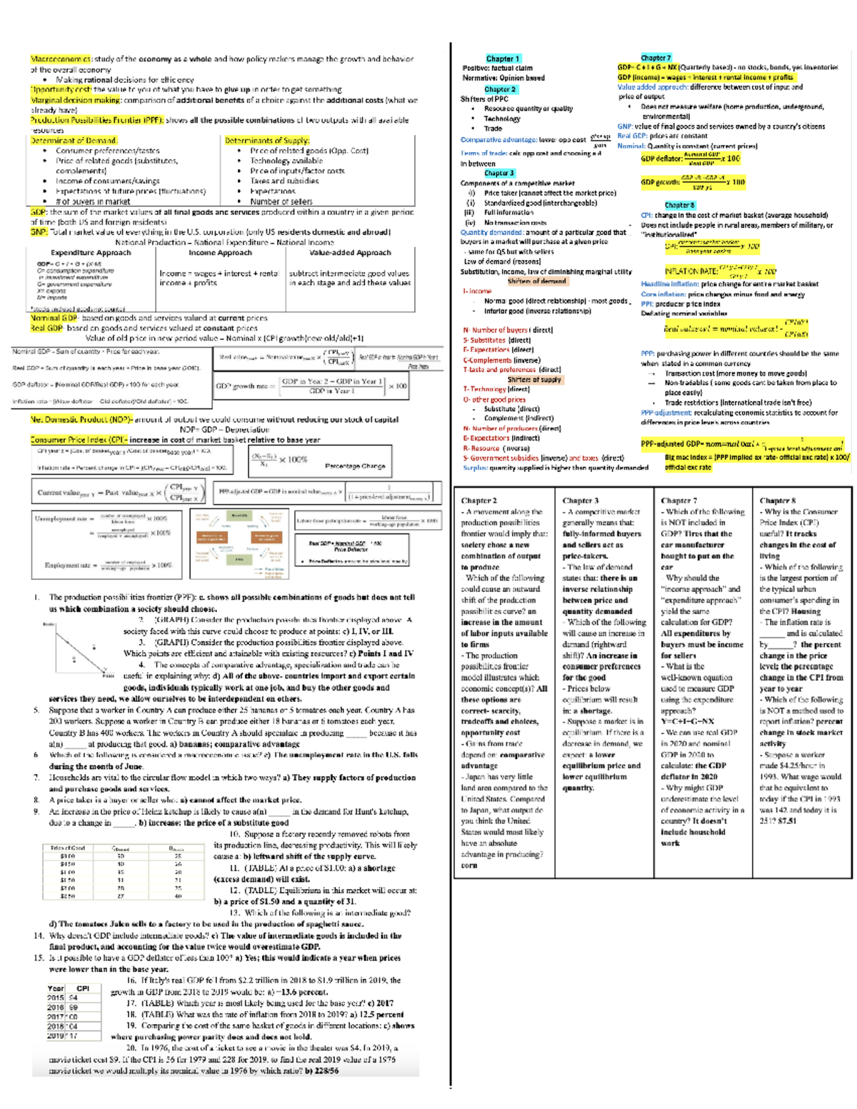 Macro Quiz Study Guide -2 - ECO 1002 - Studocu