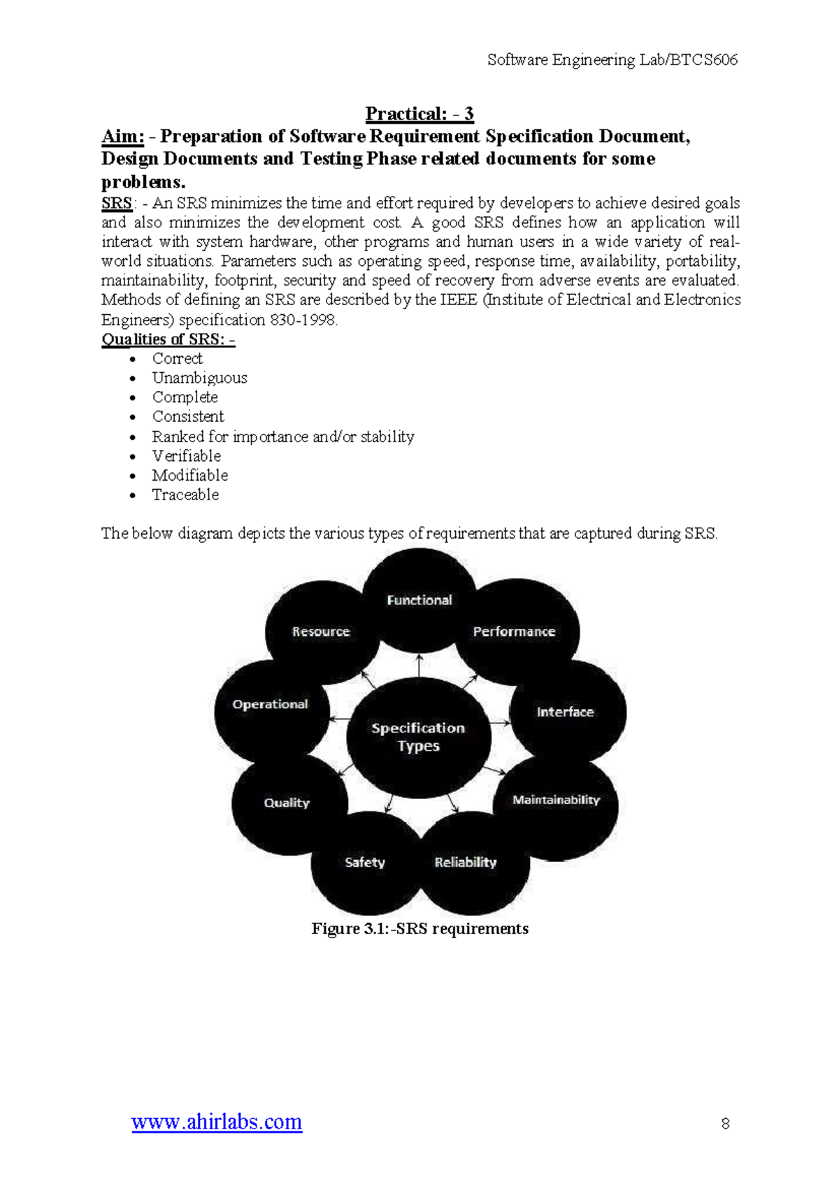 Dmbs - Practical: - 3 Aim: - Preparation of Software Requirement Specification Document, Design ...