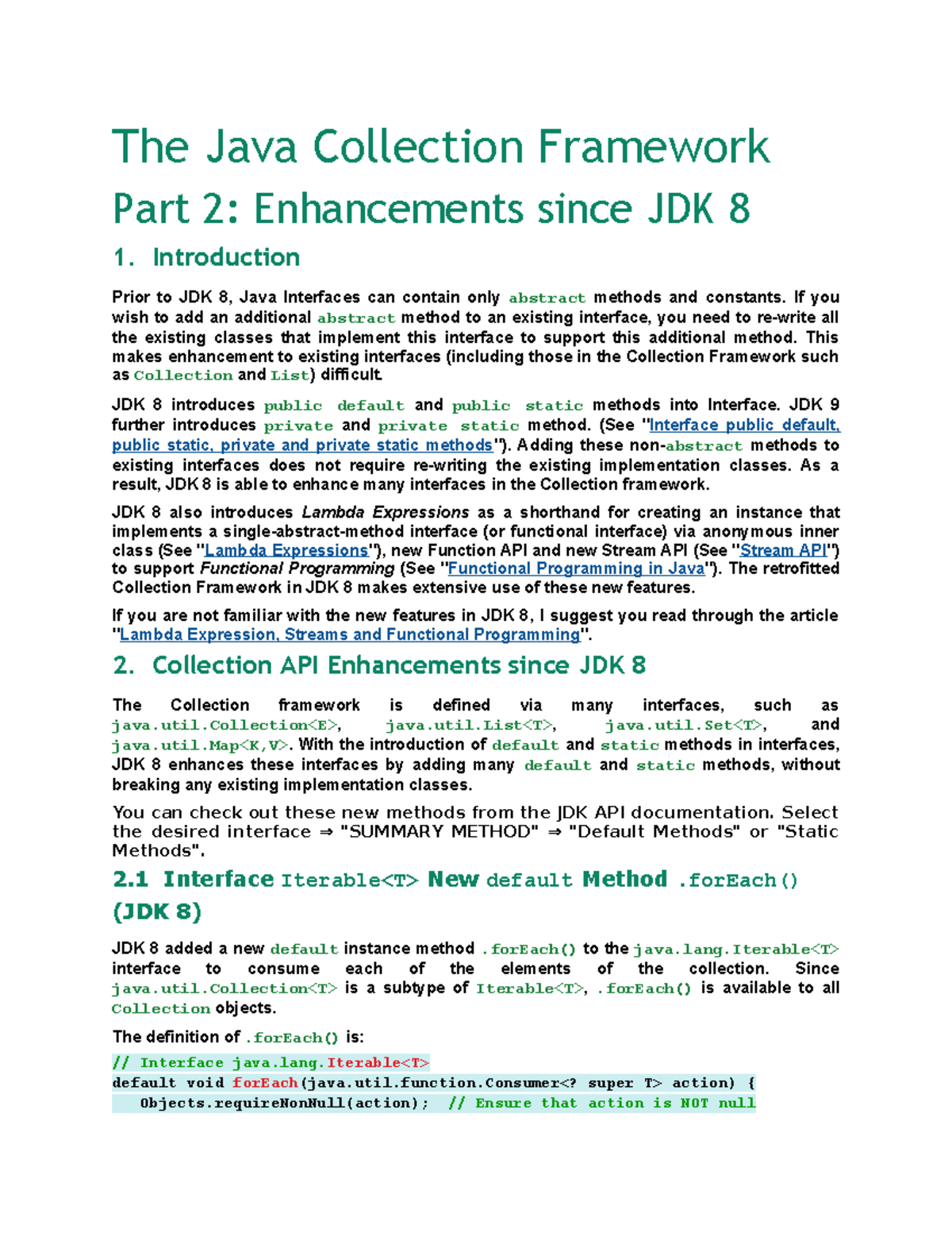 Java Programming Tutorial 95 The Java Collection Framework Part 2 Enhancements Since Jdk 8 1