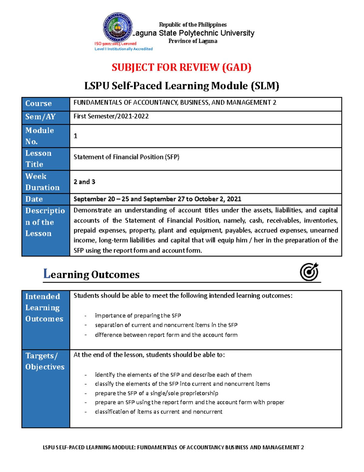 Module 1 - Grade 12 FABM - Laguna State Polytechnic University Province ...