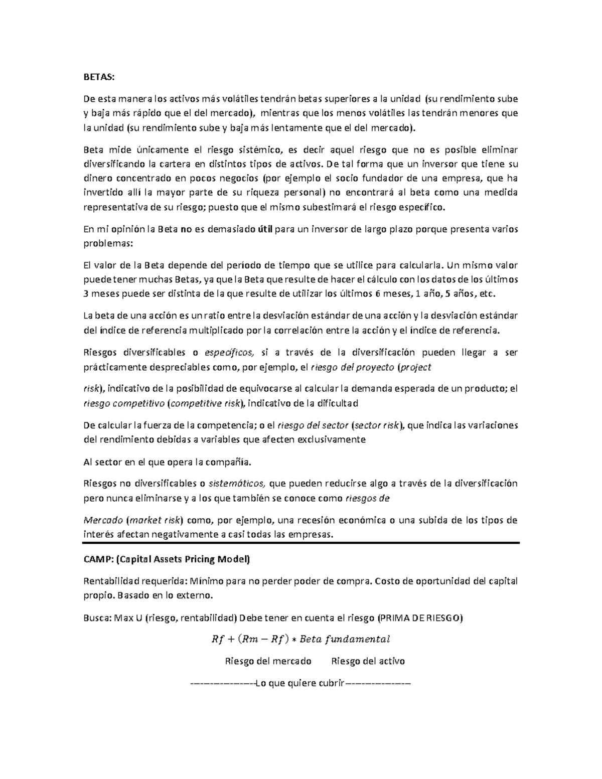 Resumen Final EVA - Warning: TT: undefined function: 32 BETAS: De esta ...