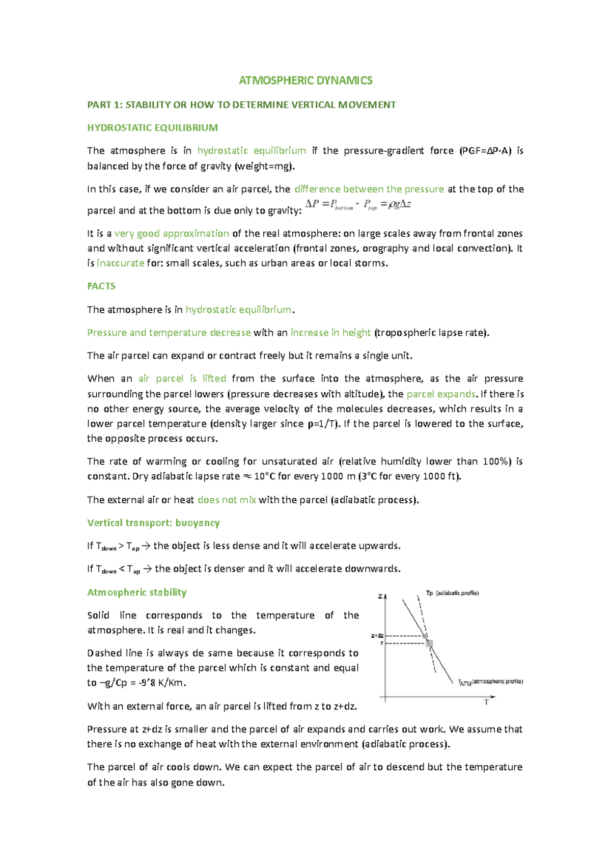 2 Atmospheric dynamics - ATMOSPHERIC DYNAMICS PART 1: STABILITY OR HOW ...