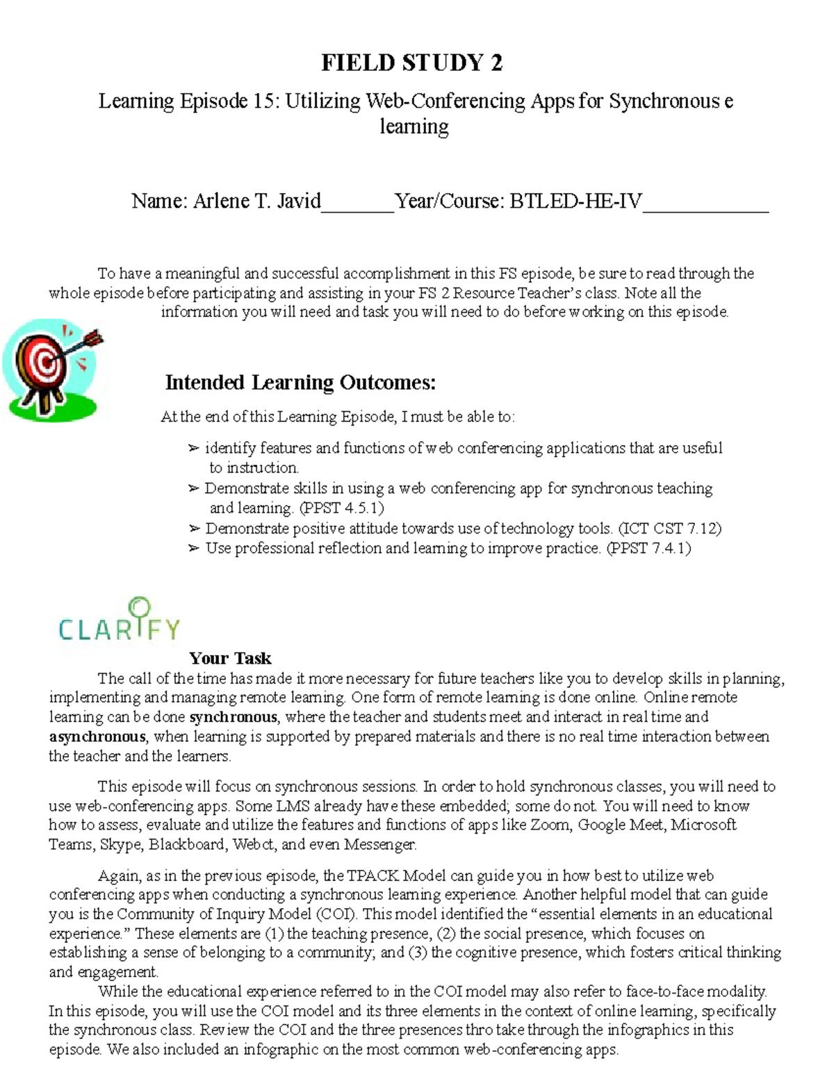 Field Study 2 - Learning Episode 15 (Repaired) - FIELD STUDY 2 Learning ...
