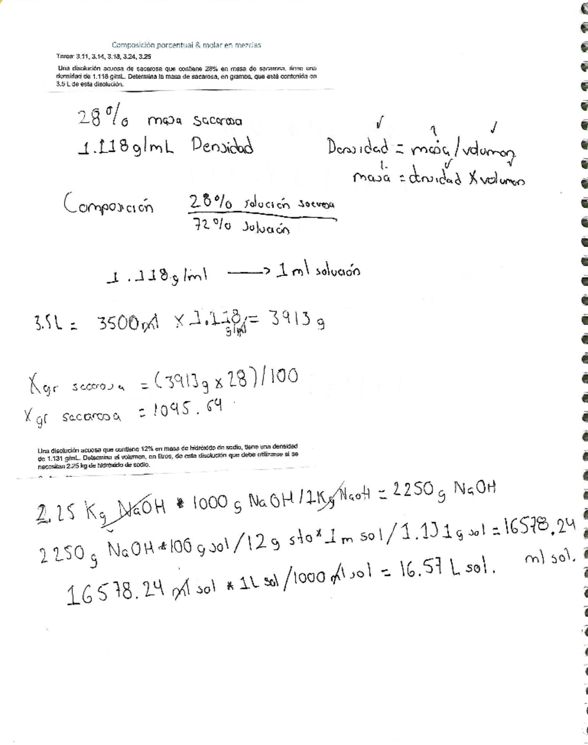 Composicion porcentual y molar en mezclas ejercicos resueltos - Química ...