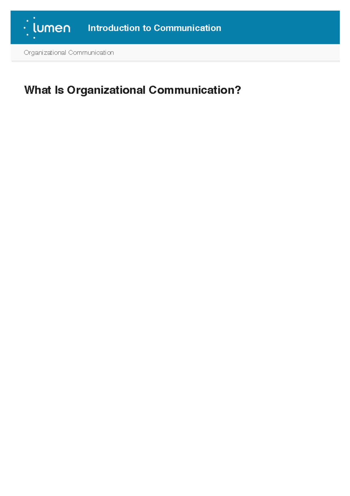 What Is Organizational Communication Introduction to Communication ...