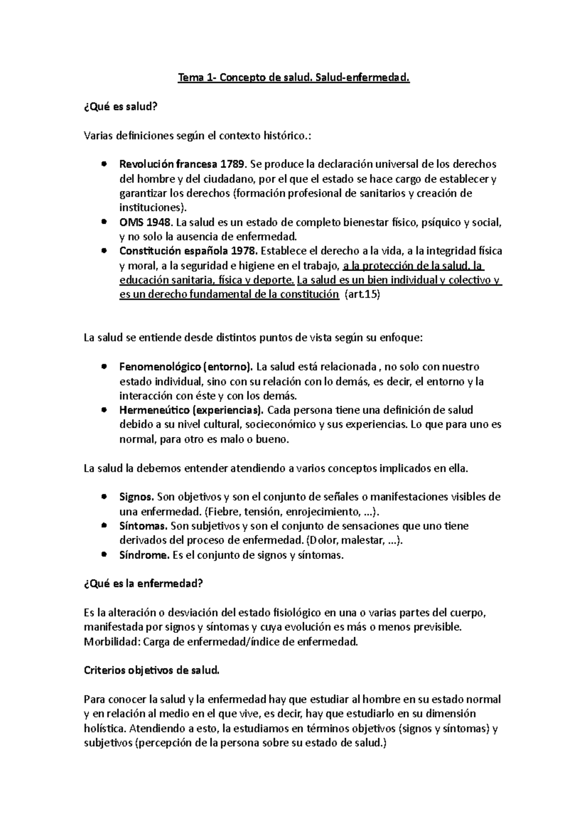 Tema 1- Concepto de salud. Salud-enfermedad - Tema 1- Concepto de salud. Salud-enfermedad. ¿Qué ...