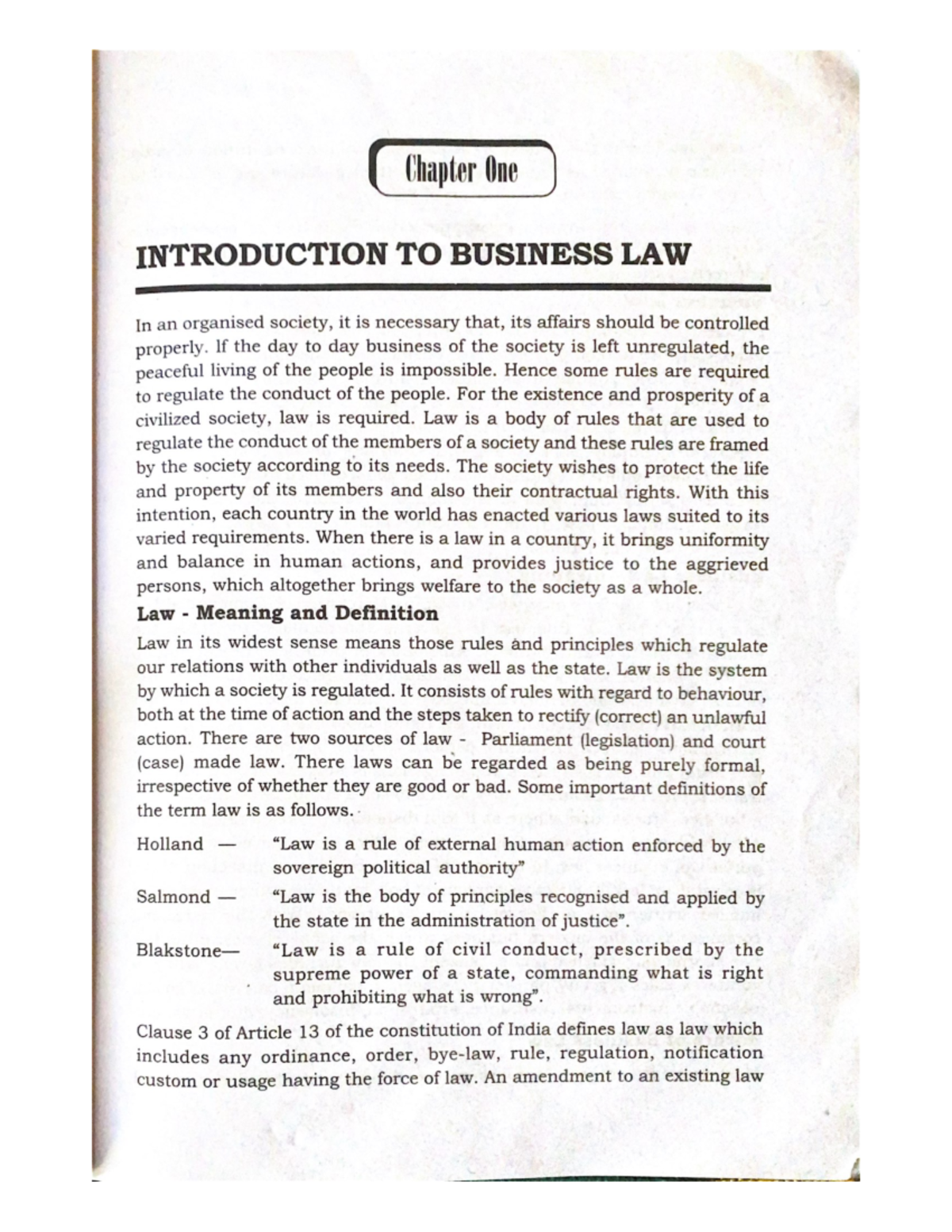 Introduction TO Business LAW - Business Law - Studocu