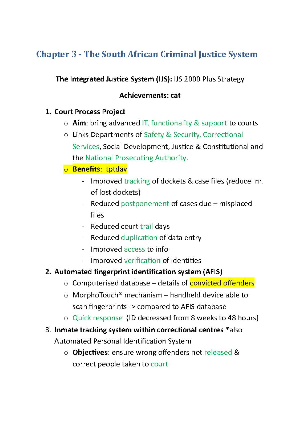 Chapter 3 - Chapter 3 - The South African Criminal Justice System The ...