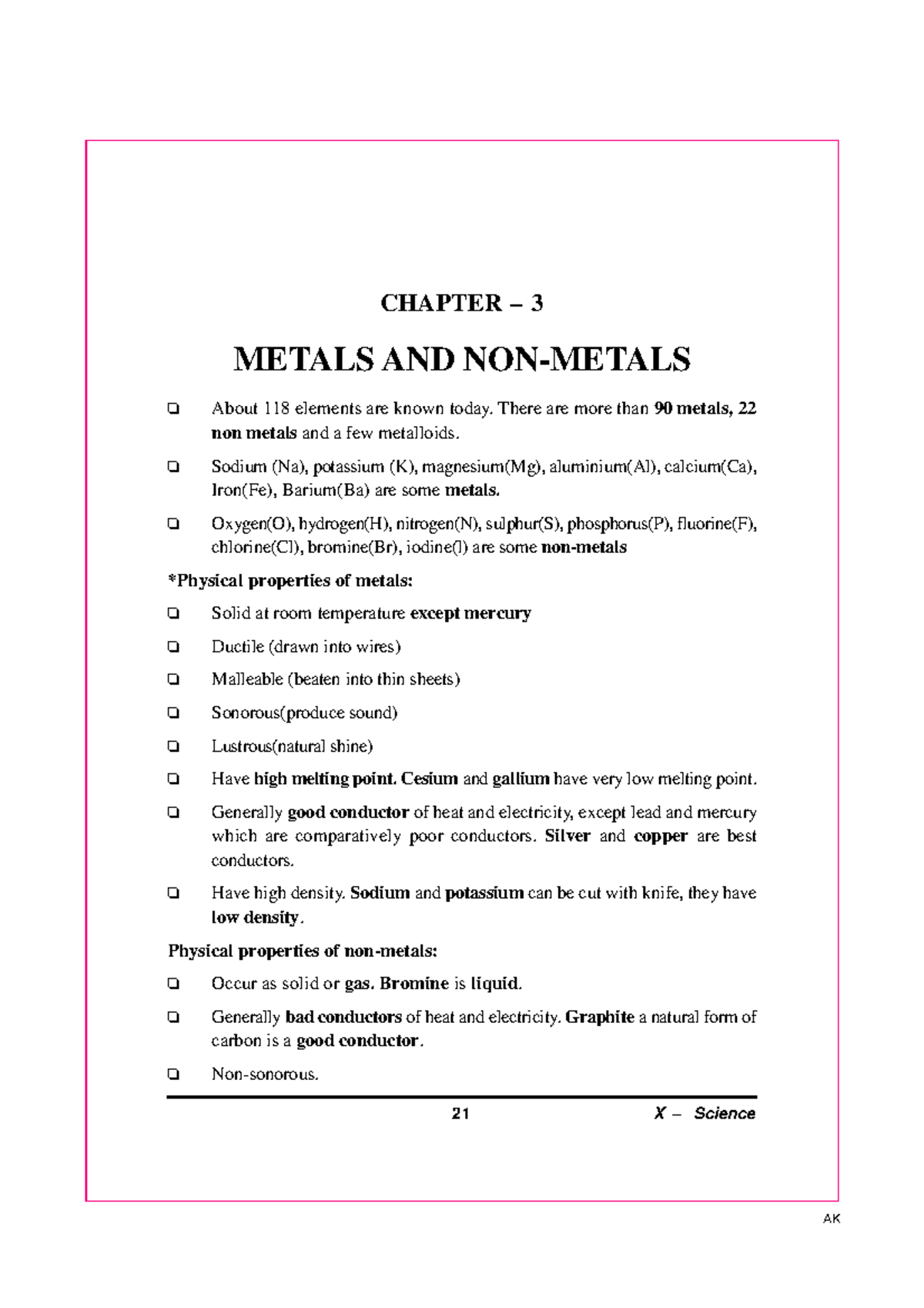 10 science notes 03 Metals and Non Metals 1 - 21 X – Science CHAPTER ...