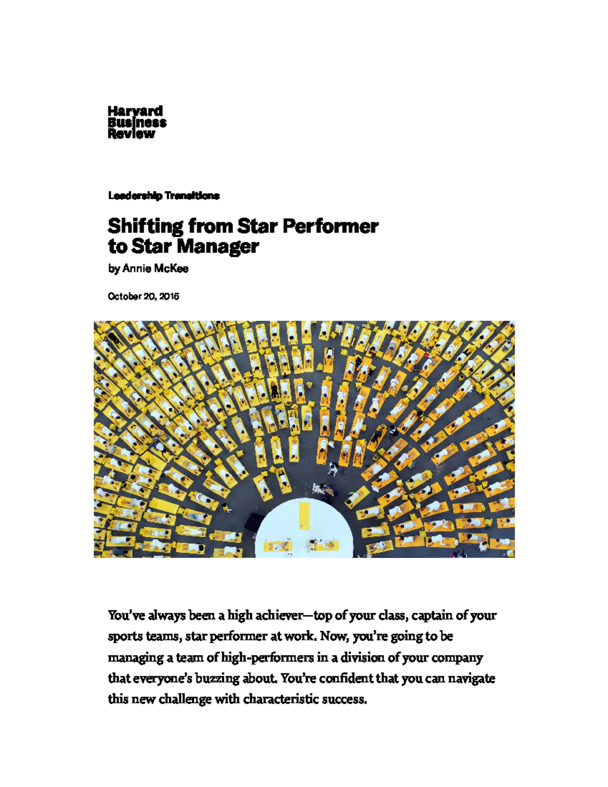 Shifting from Star Performer to Star Manager - Leadership Transitions ...