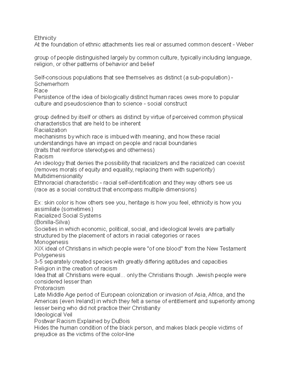 Soc 122 random vocab 2 - Summary Introduction to Sociology - Ethnicity ...