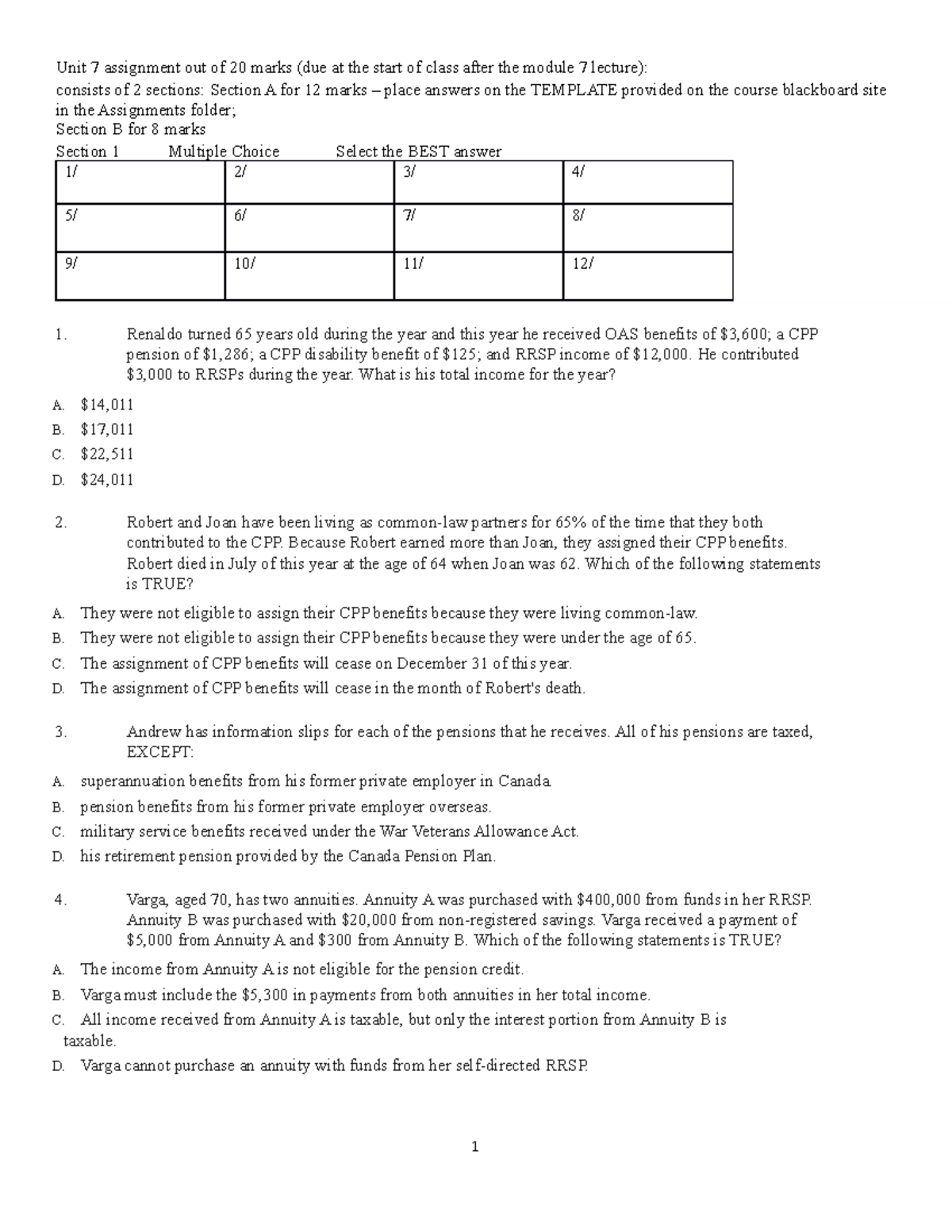 Module 7.assessment questions with TVM and module reference question - Unit 7 assignment out of ...