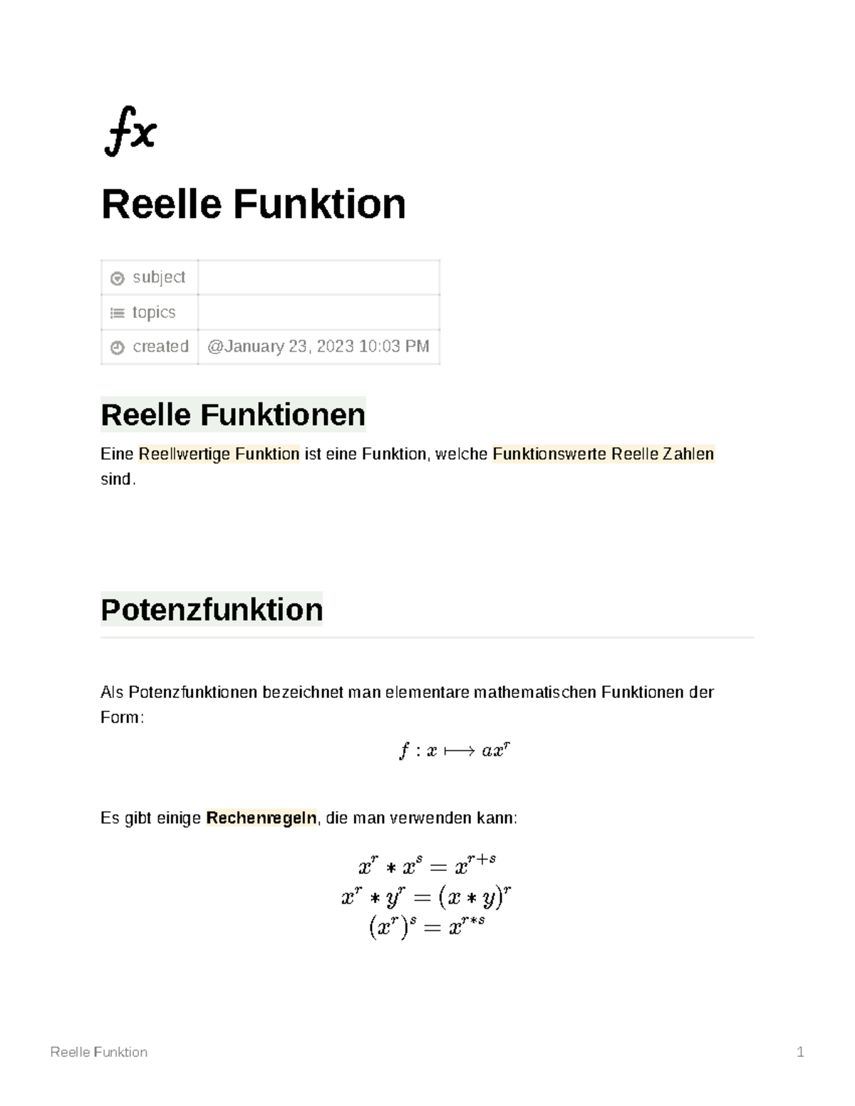Reelle Funktion - Potenzfunktion Als Potenzfunktionen bezeichnet man ...