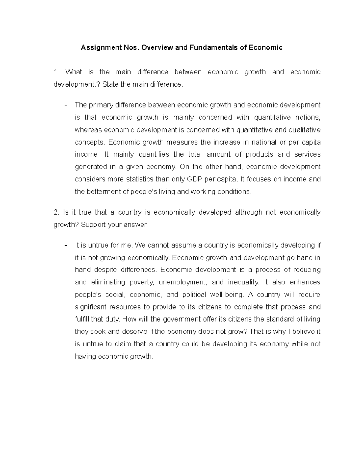 Assignment Nos. 4. - Assignment Nos. Overview and Fundamentals of ...