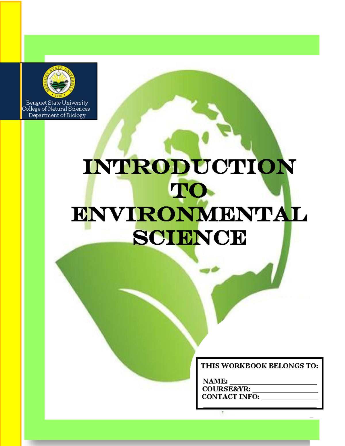 Environmental-Science - | P a g e 1 INTRODUCTION TO ENVIRONMENTAL ...