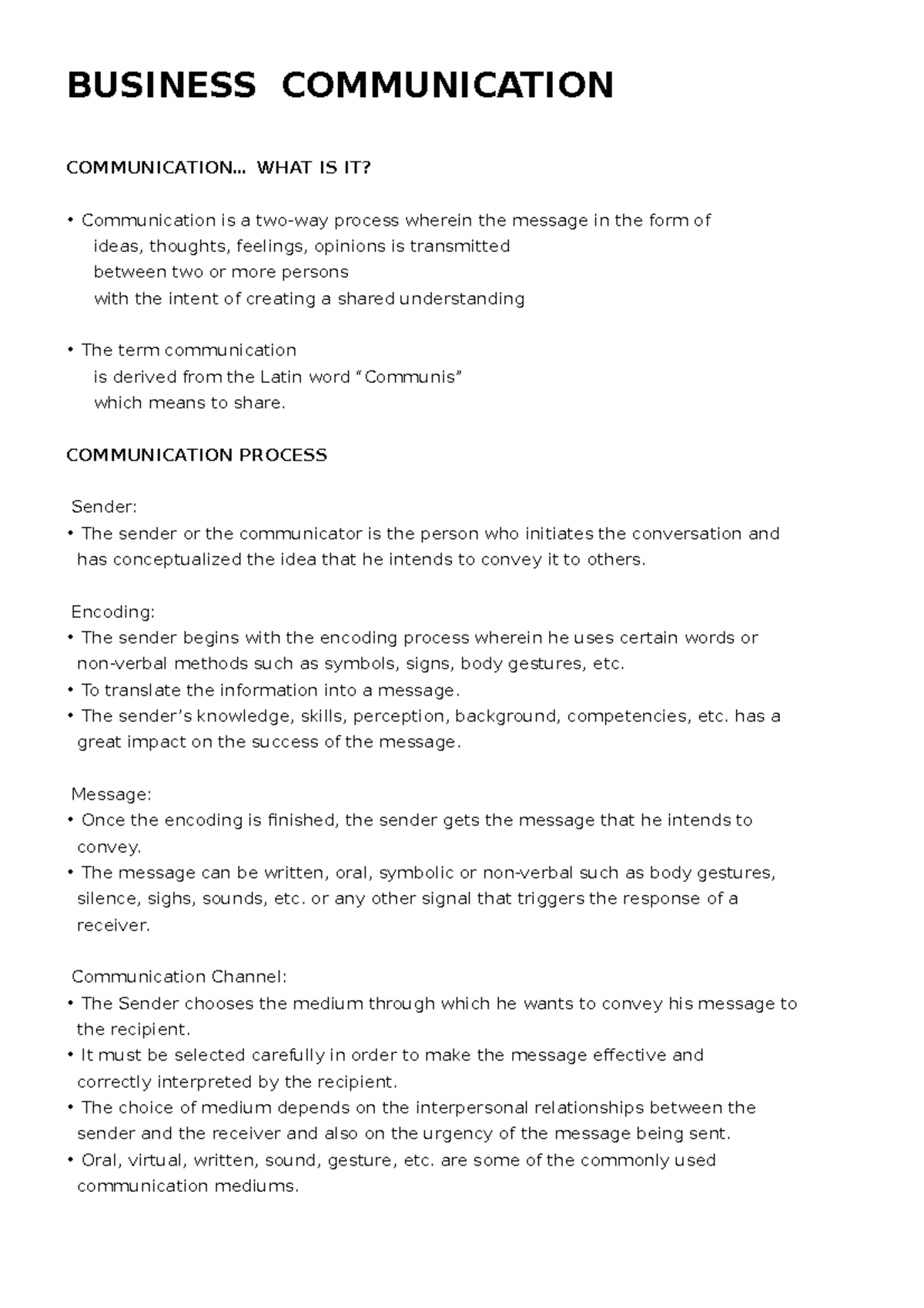 Business Communication - BUSINESS COMMUNICATION COMMUNICATION... WHAT ...