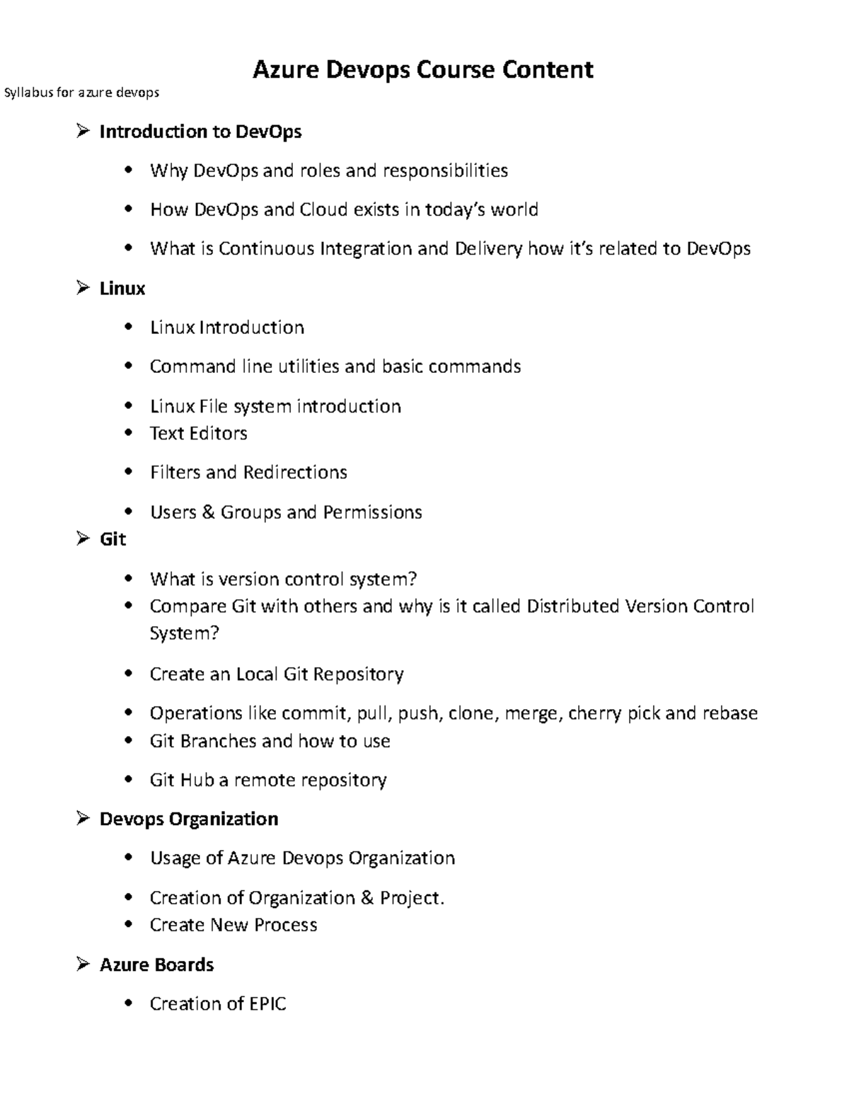Syllabus for azure devops - Copy - Azure Devops Course Content Syllabus ...