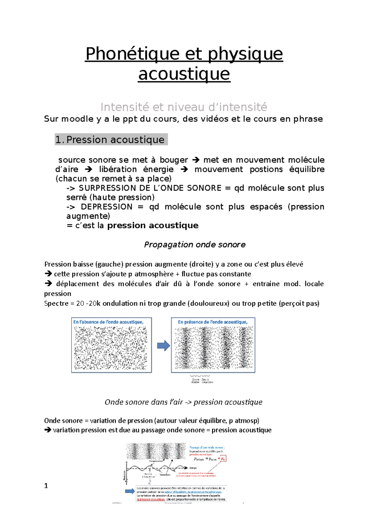 Physique - intensité et niveau d'intensité - Phonétique et physique ...