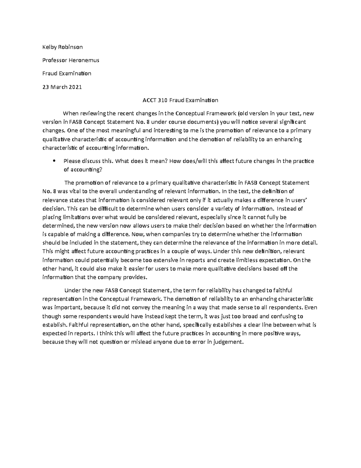 Chapter 11 Homework Assignment Quick Write - ACCT 310 - FHSU - Studocu