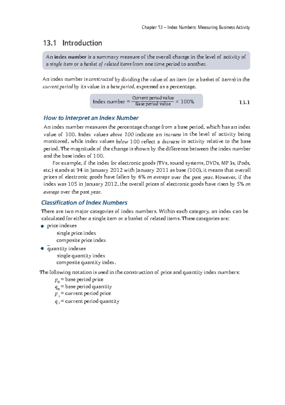 Index Numbers - Anonymous Lecture notes - Chapter 13 – Index Numbers ...