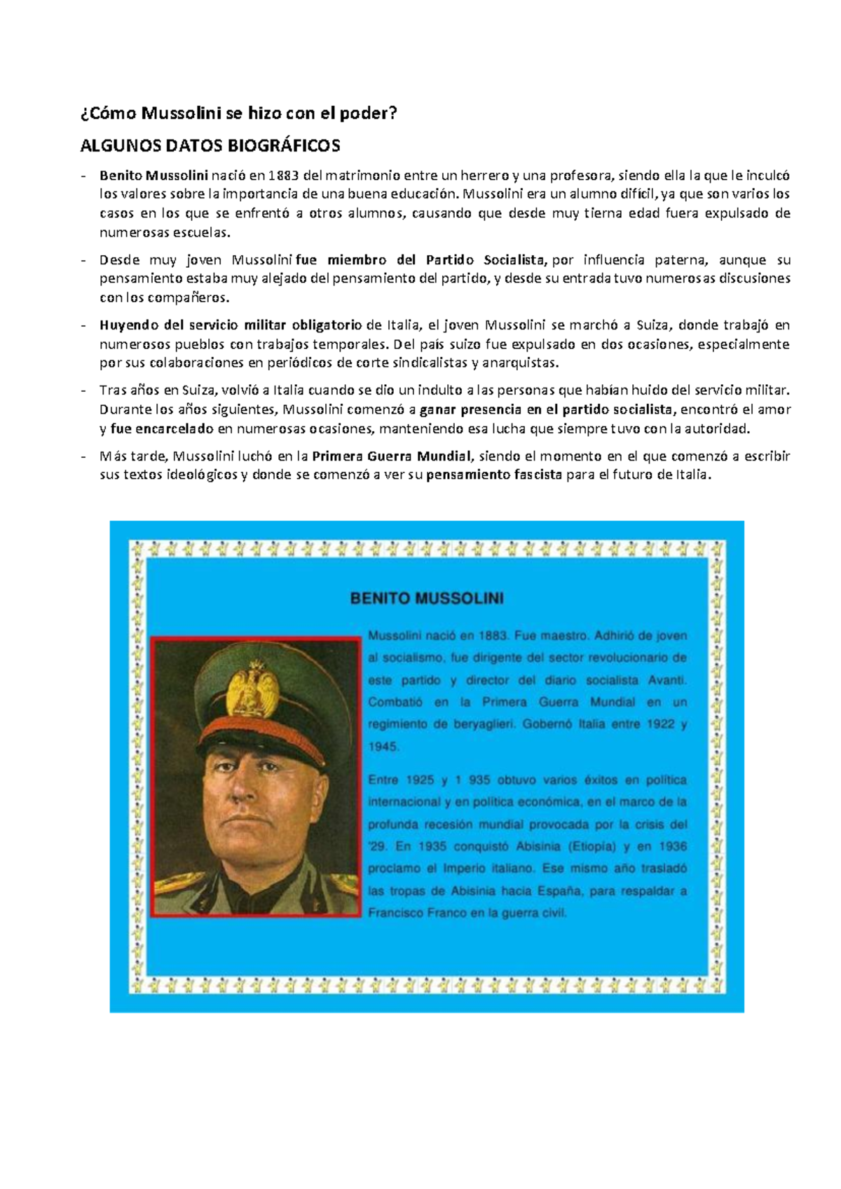 Cómo Mussolini se hizo con el poder - ¿Cómo Mussolini se hizo con el ...