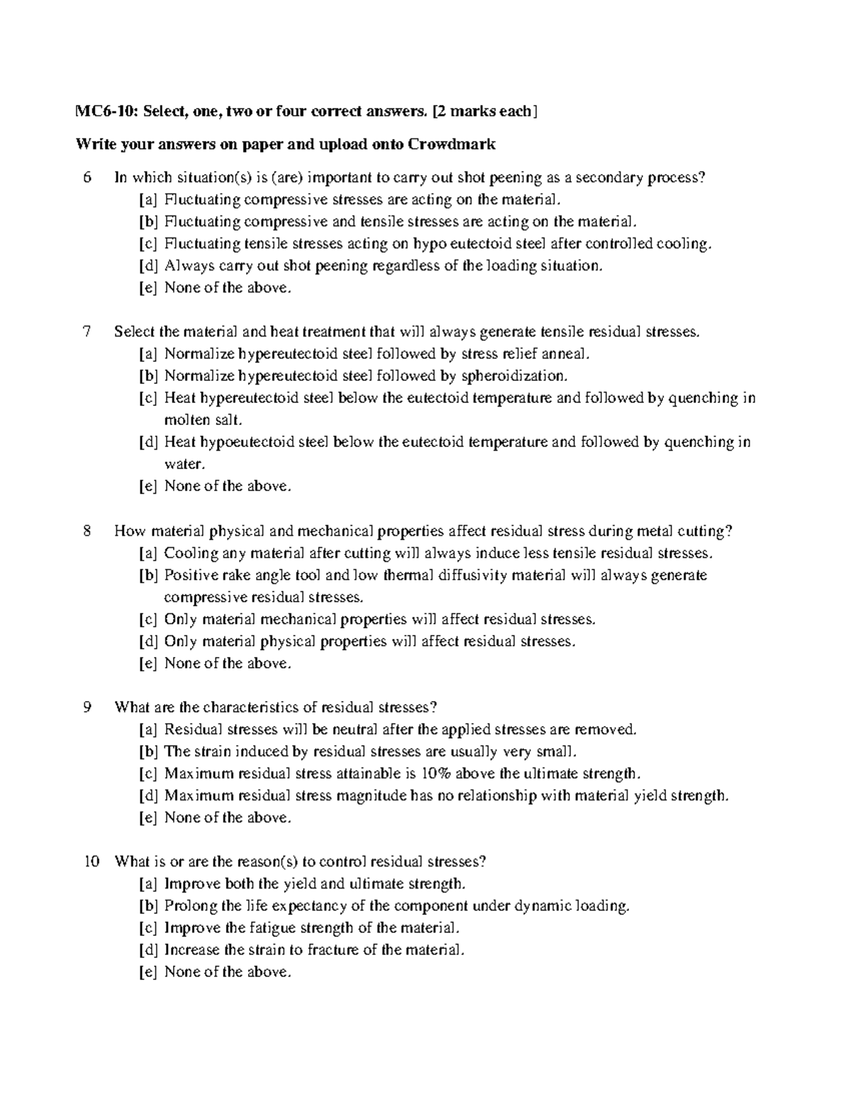 2020 practice exam - MC6-10: Select, one, two or four correct answers ...