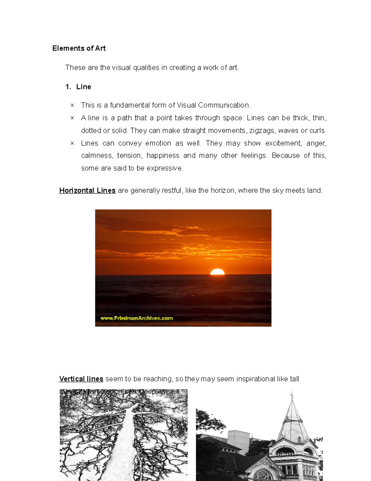 Elements of Art Principles of Design - Elements of Art These are the ...