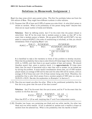 315-HW8 Sol - fall 2015 homework 8 solutions - IEMS 315: Stochastic Models and Simulation ...
