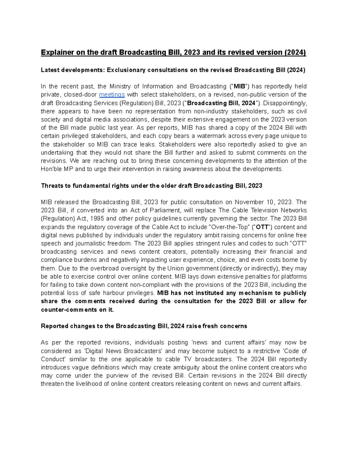 Explainer on Broadcasting Bill - Explainer on the draft Broadcasting ...