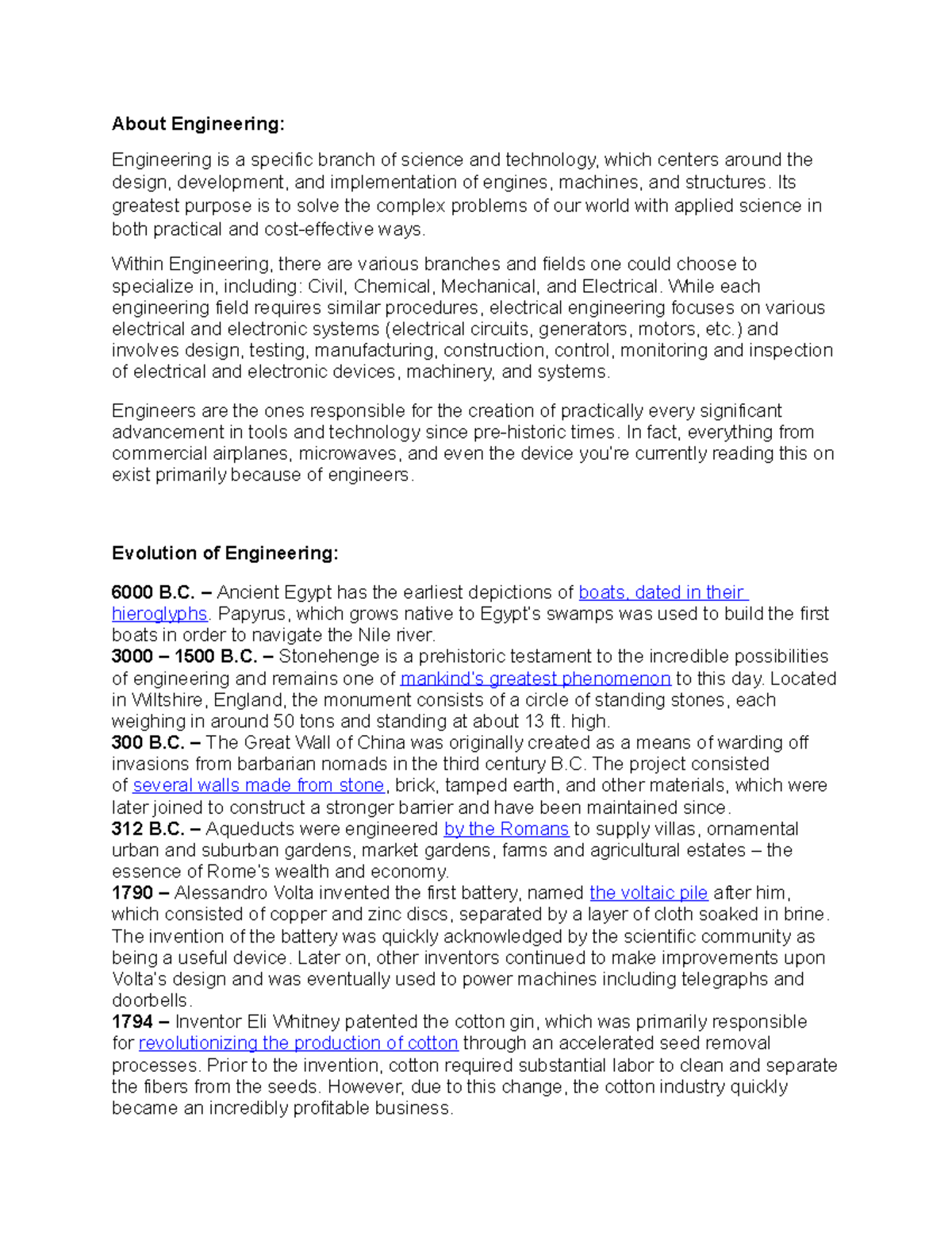 Engineering-Information Group 10 - About Engineering: Engineering is a ...