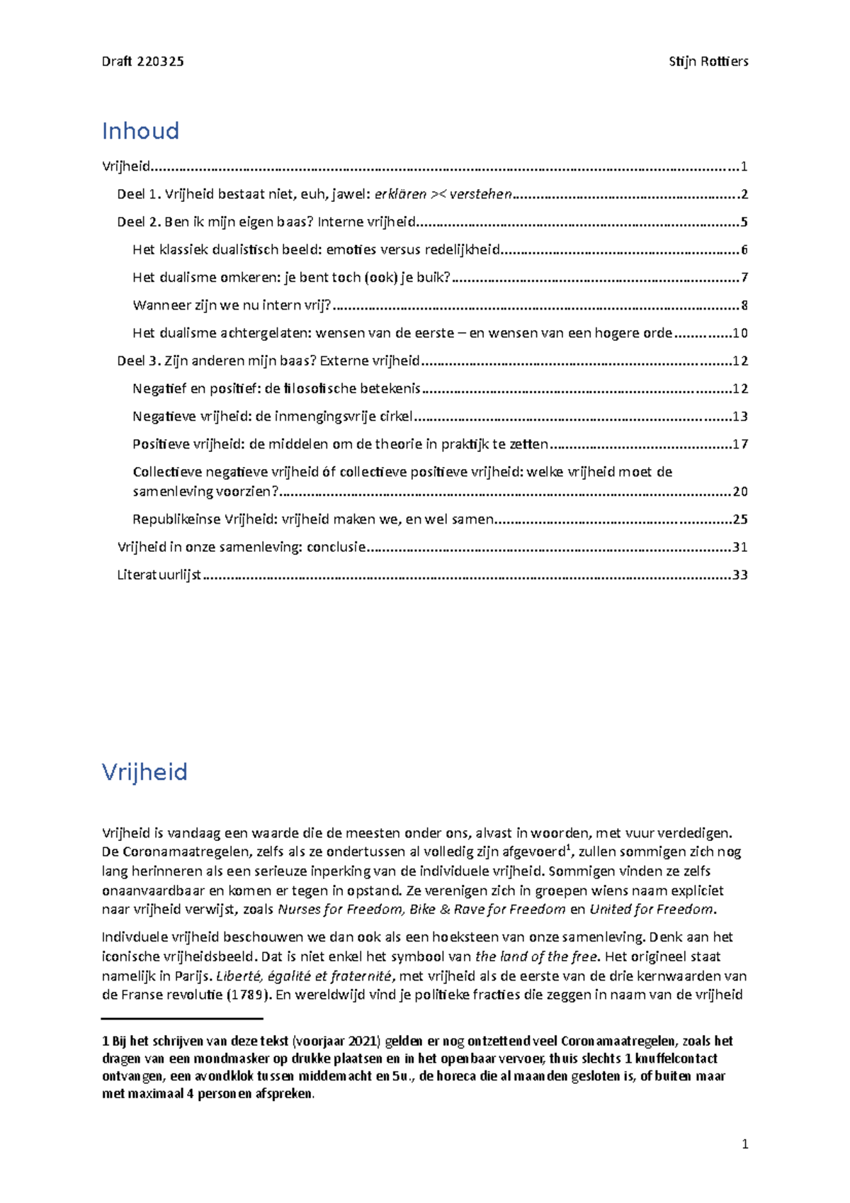 3. sociale filosofie - Vrijheid - Inhoud - Studocu