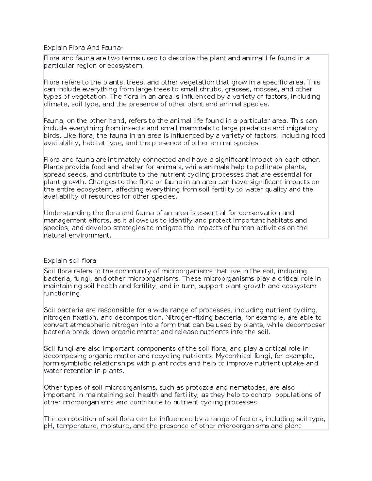 Flora And Fauna - Explain Flora And Fauna- Flora and fauna are two ...