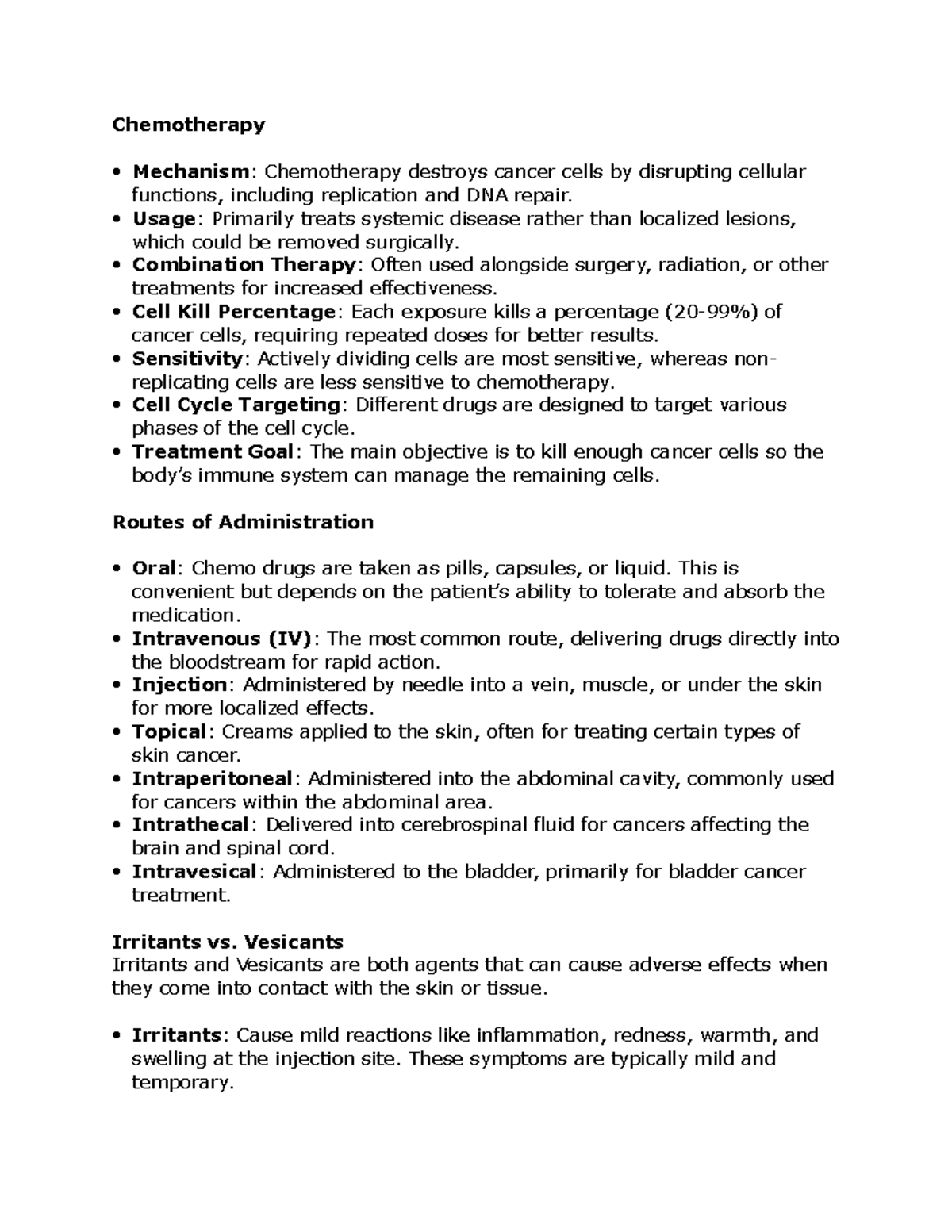 Chemotherapy - Short Chemo notes PR - Chemotherapy Mechanism ...