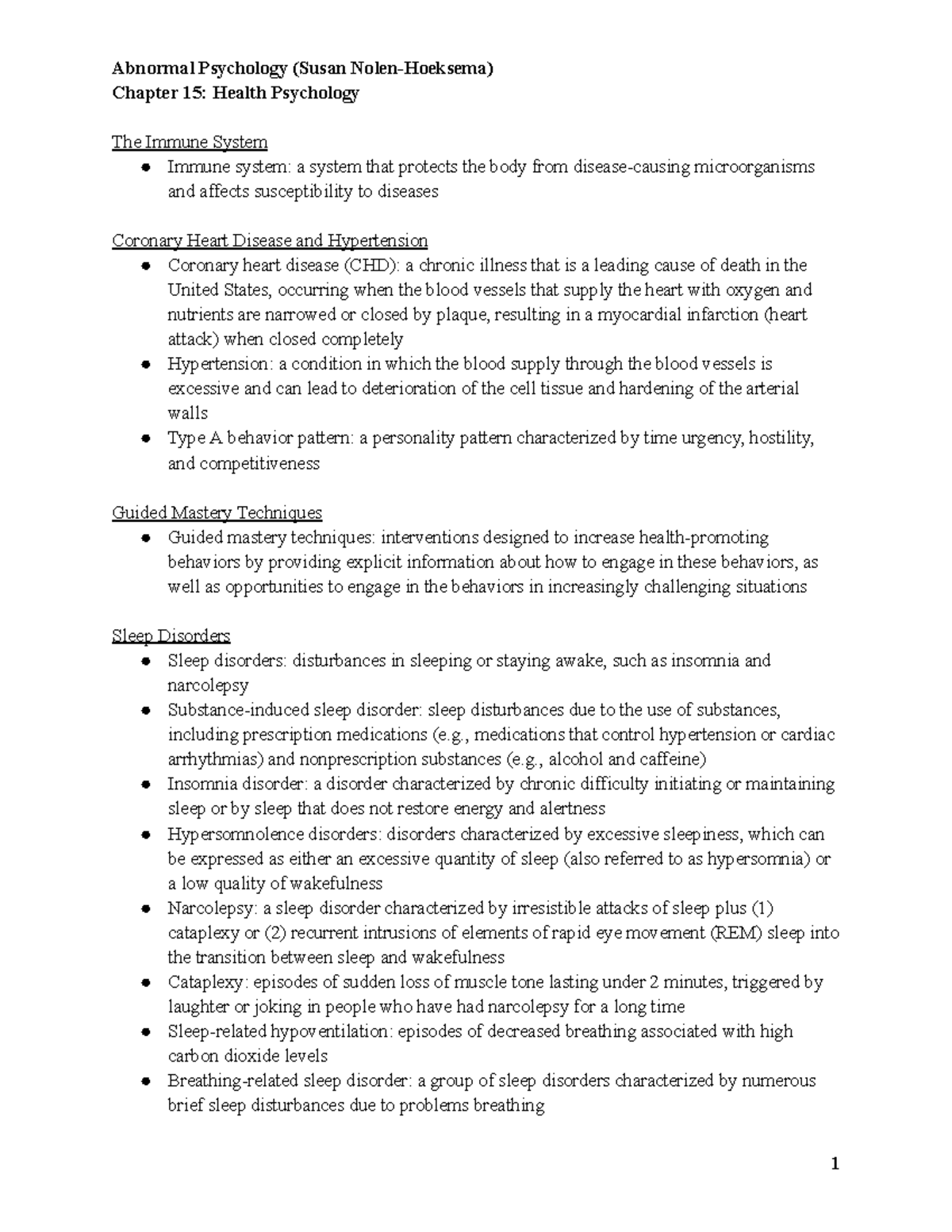 Ch. 15: Health Psychology - Abnormal Psychology (Susan Nolen-Hoeksema ...