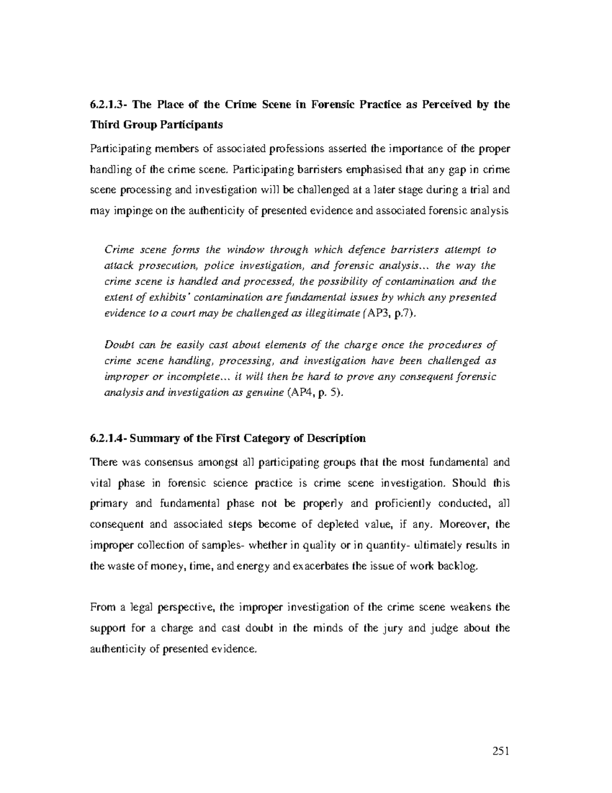 Forensic Science-66 - Notes - 251 6.2.1- The Place of the Crime Scene ...