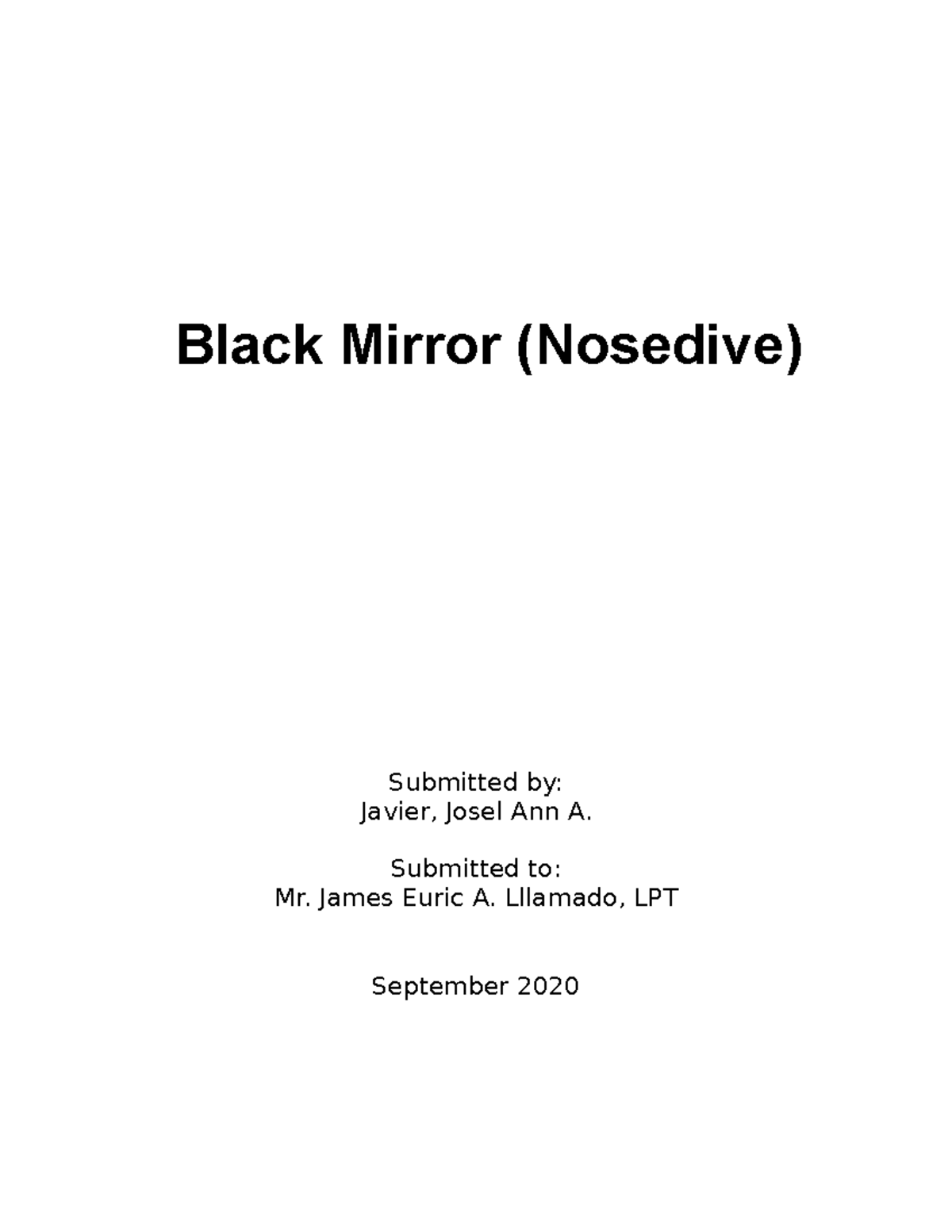 Black Mirror Nosedive Analysis Essay at Alyssa Coode blog