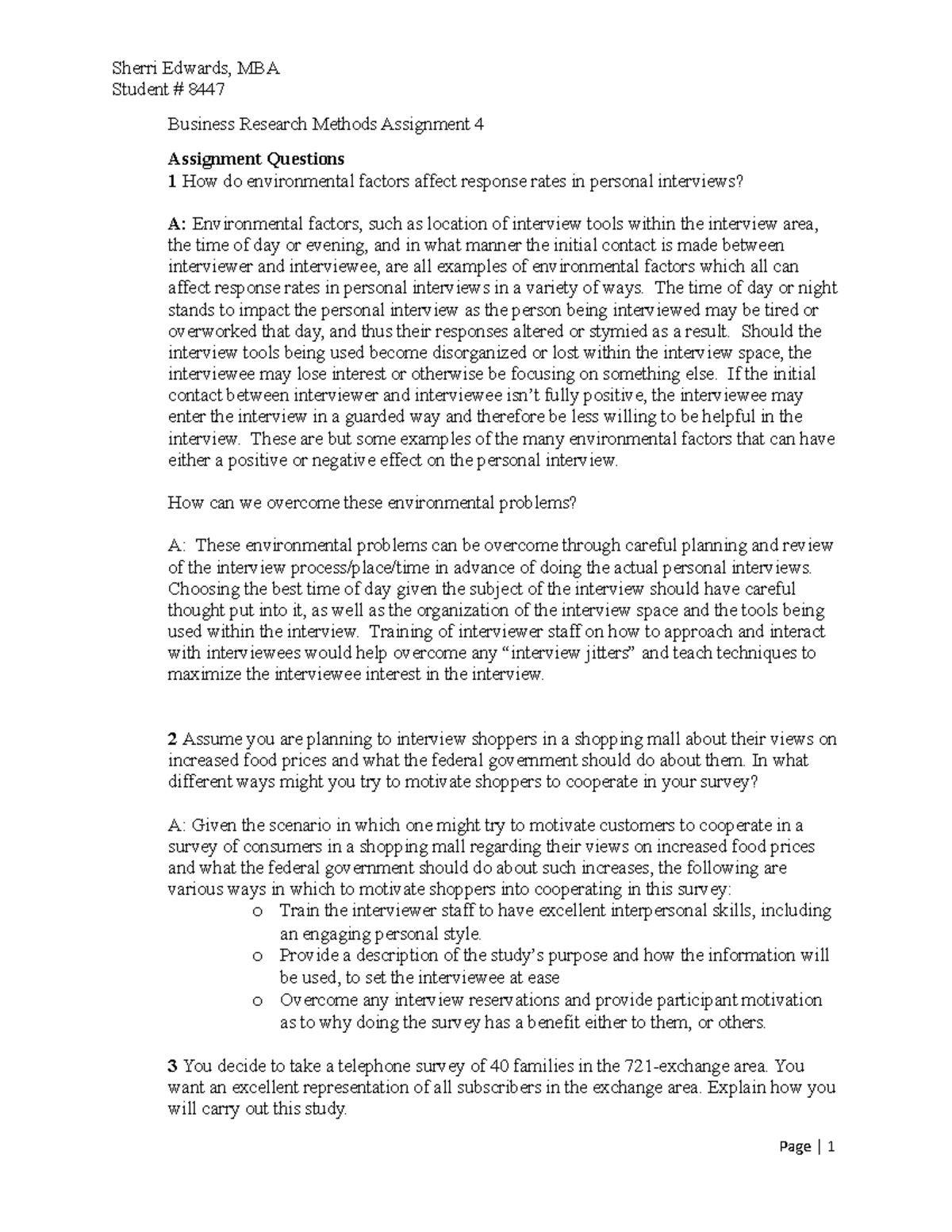 Sherri Edwards, Bus Research Assignment 4 - Student # 8447 Business ...