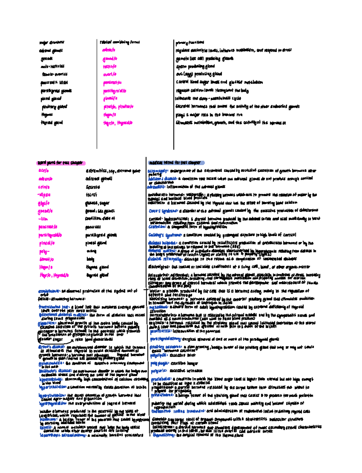 Chapter 13 The Endocrine System - major structures relatedcombining ...