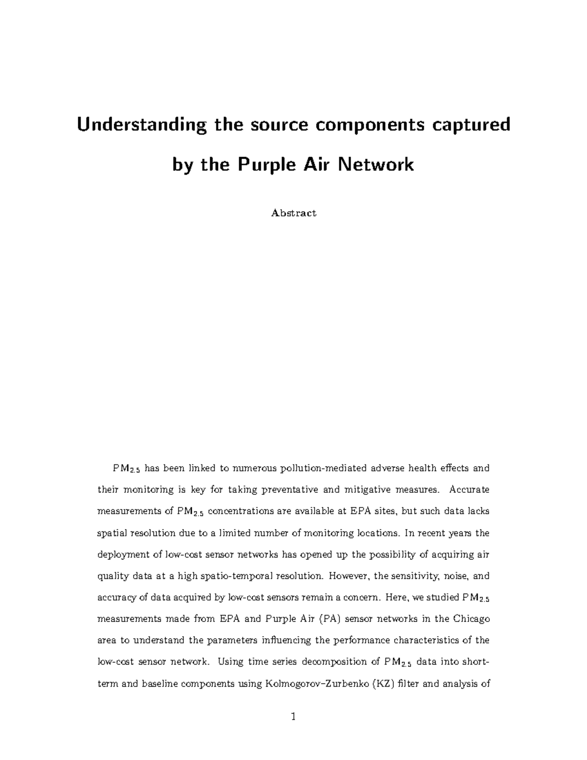 Understanding the source components captured by the Purple Air Network ...