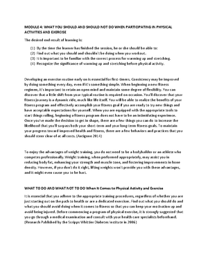 Module 9 - Aerobic Exercise - MODULE 9: AEROBIC EXERCISE At the conclusion of the unit, the ...