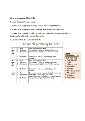 Religion and Equality summary sheets - GCSE ETHICS 2 RELIGION AND ...