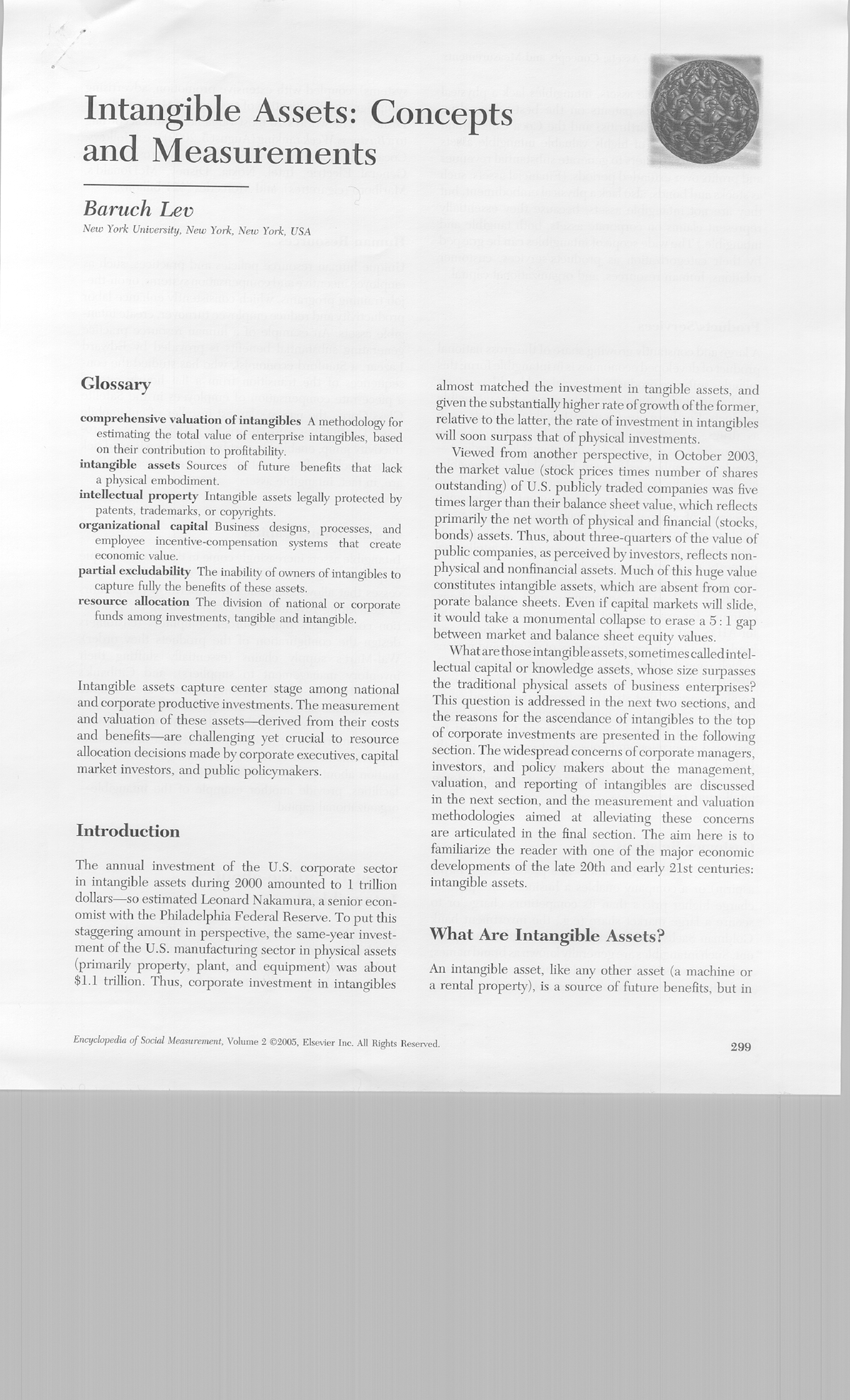 Lev Intangible Assets Concepts and Measurements - ACCT30001 - Studocu