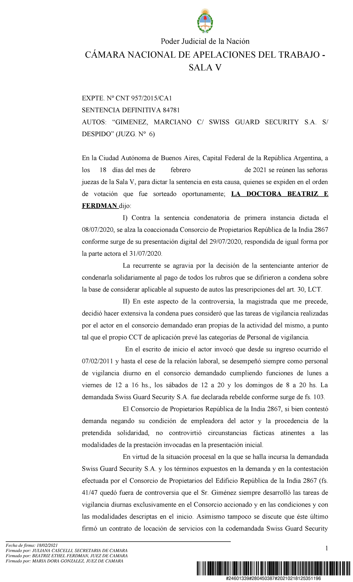 Fallo - Poder Judicial de la Nación CÁMARA NACIONAL DE APELACIONES DEL ...