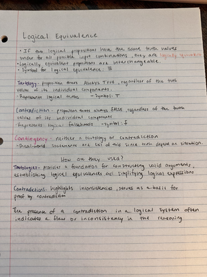 Propositional logic notes - Order of Logic Operations 1. Negation 2 ...