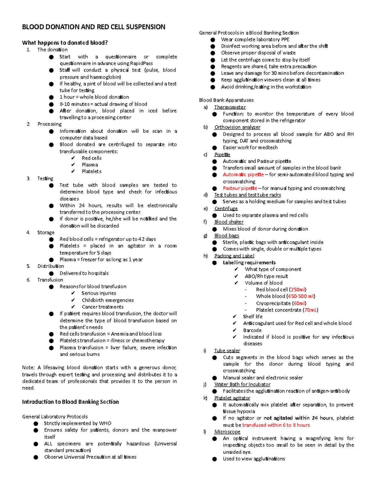 Blood Donation AND RED CELL Suspension - BLOOD DONATION AND RED CELL ...