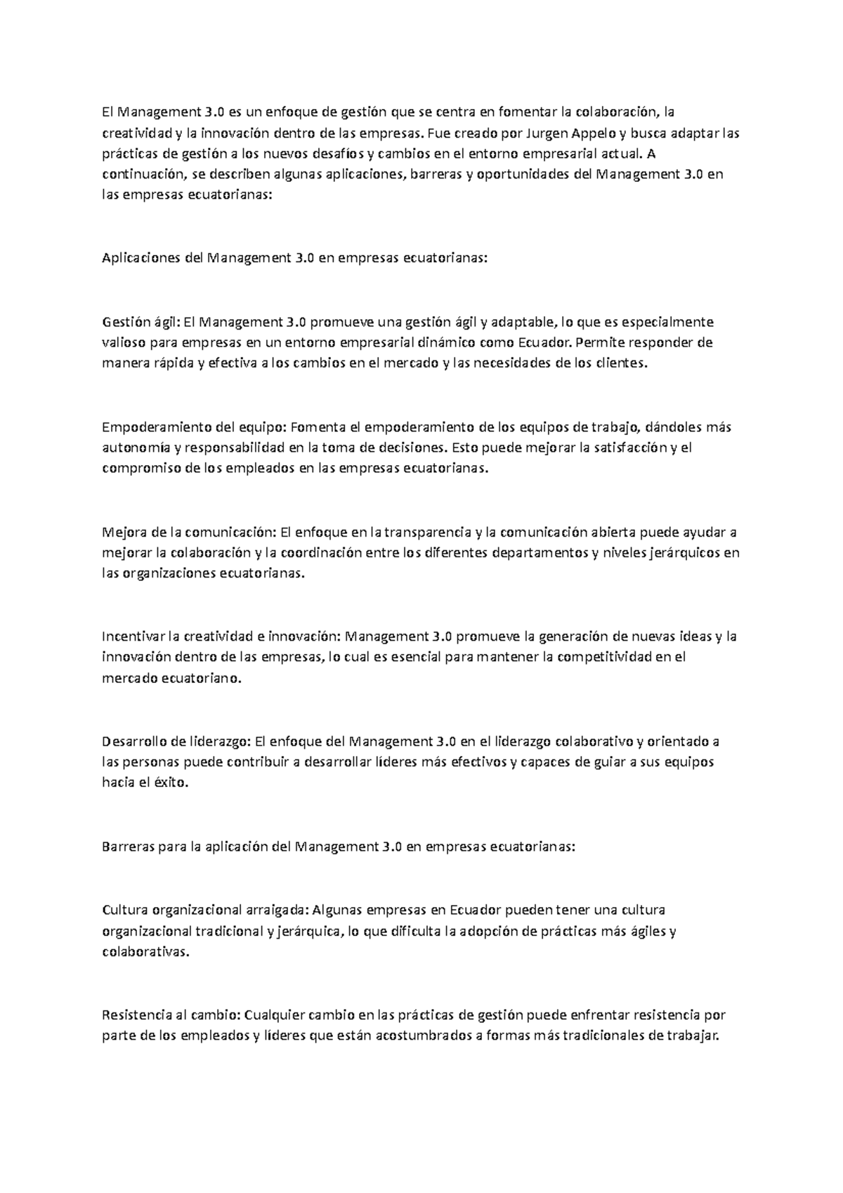 El Management 3 - Fue creado por Jurgen Appelo y busca adaptar las ...