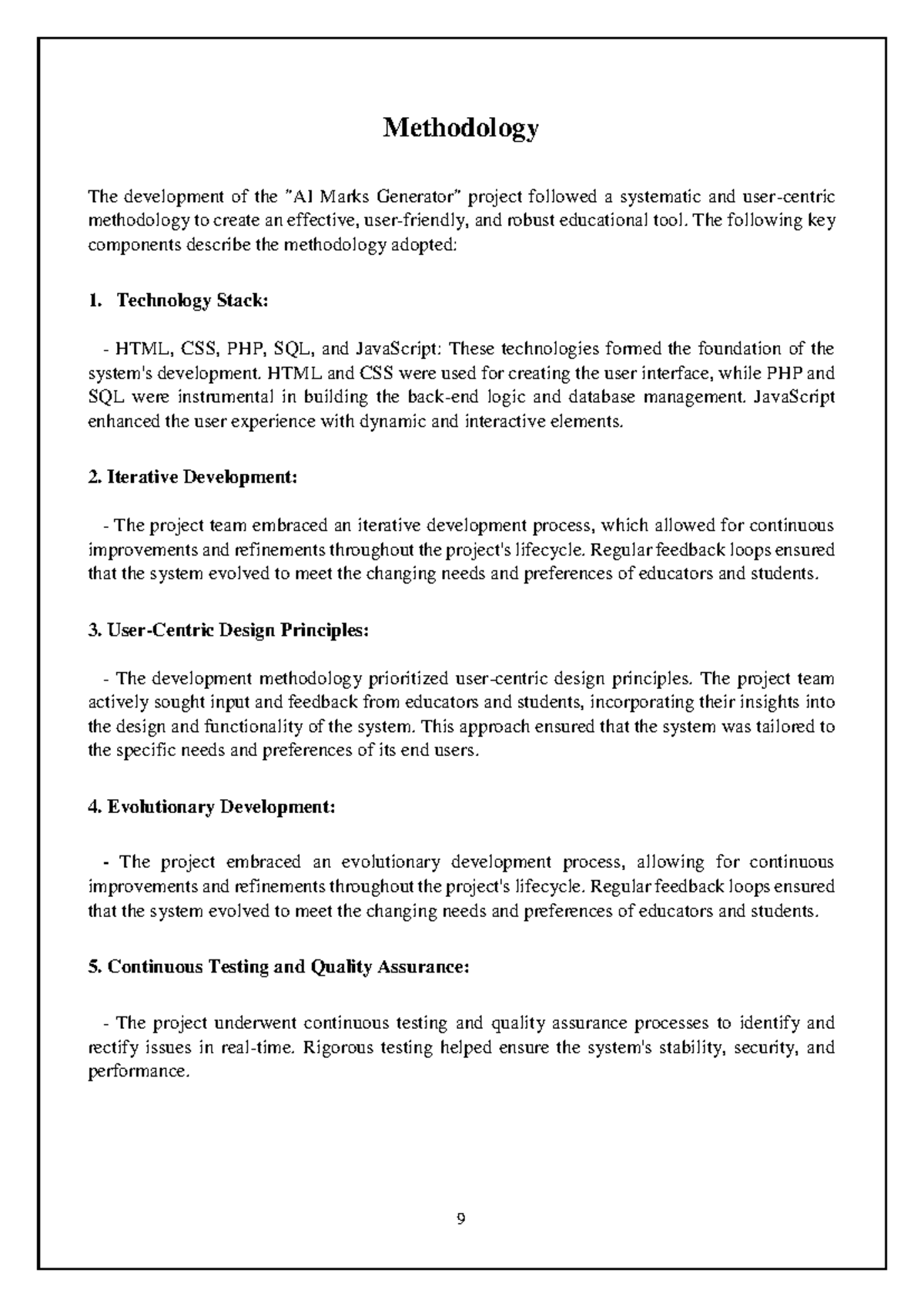 Page 9 merged - Copy - practical - 9 Methodology The development of the "AI Marks - Studocu