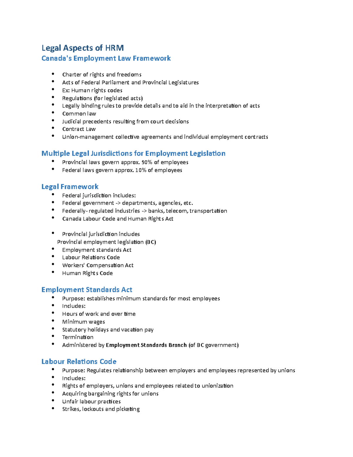 L3 HRMG - L3 HRMG - Legal Aspects of HRM Canada's Employment Law ...