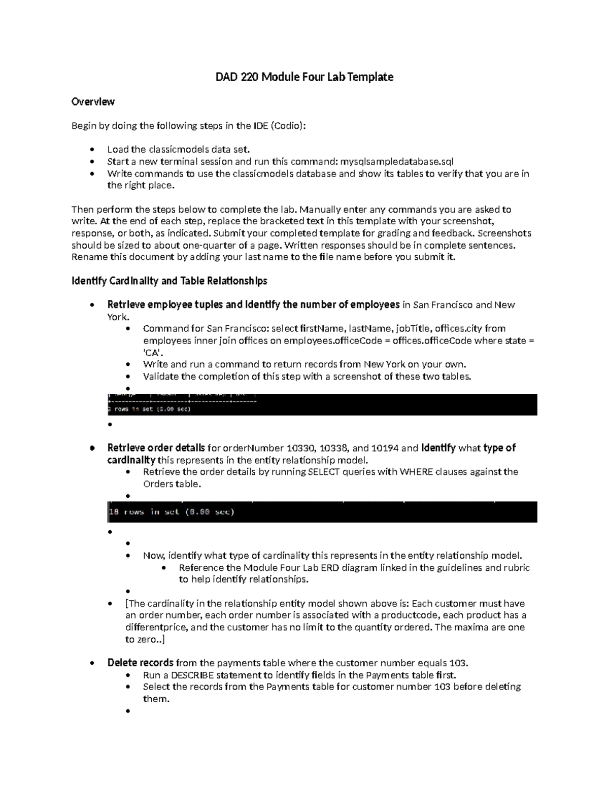 DAD 220 Module Four-2 Lab Template - DAD 220 Module Four Lab Template ...